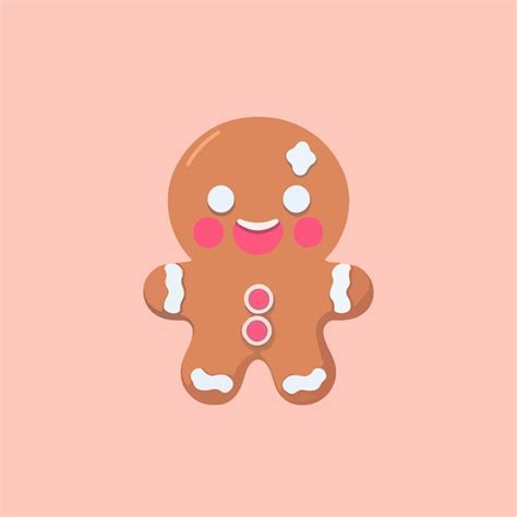 Premium Vector Cute Kawaii Cartoon Christmas Gingerbread Man Cookie