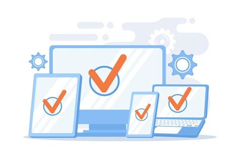 Premium Vector Cross Platform Devices Multiplatform Connection Gadgets Synchronization