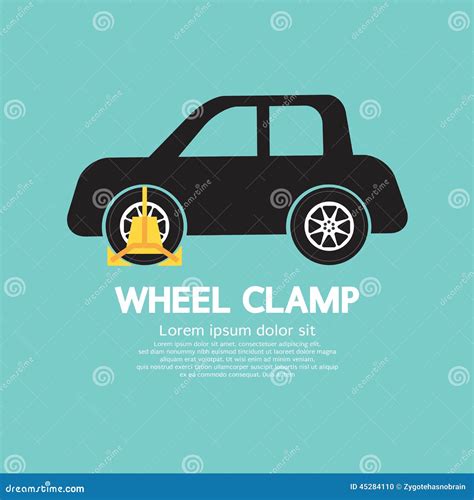 Wheel Clamp On Car Side View Stock Vector Illustration Of Parked