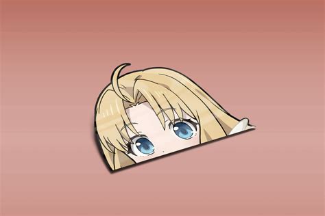 Holographic Cute Shield Character Peeker Sticker Uv Resistant Water