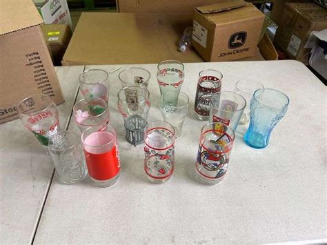 42 Assorted Coca Cola Glass Cups Matthews Auctioneers