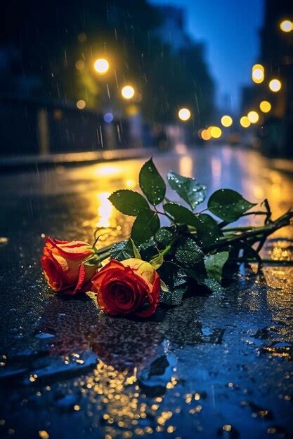 Premium Ai Image There Is A Rose That Is Laying On The Ground In The