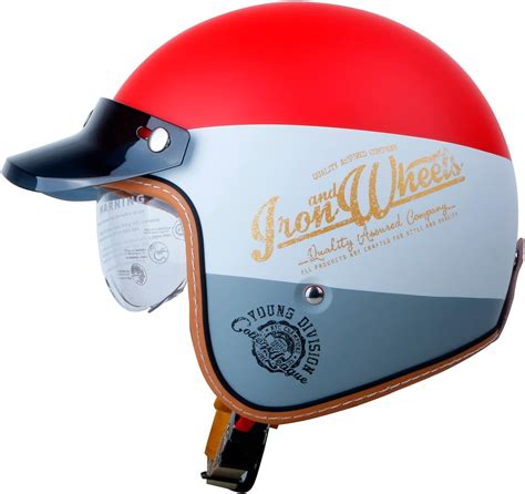 Rétro Casque à Face Ouverte Demi Jet Casque Mobylette Bols Casques Jet