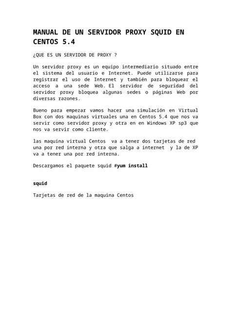 Docx Manual De Un Servidor Proxy Squid En Centos Dokumentips
