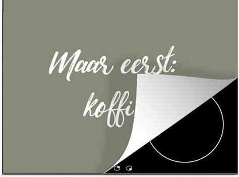 Inductie Beschermer Koffie Spreuk Quotes Drinken Maar Eerst
