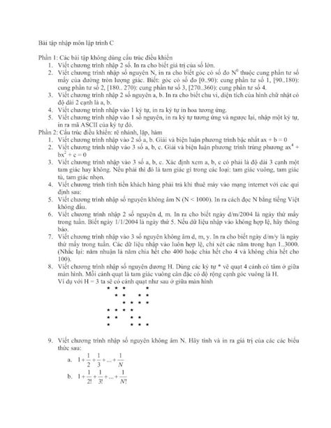 Pdf Bài Tập Nhập Môn Lập Trình C Dokumentips