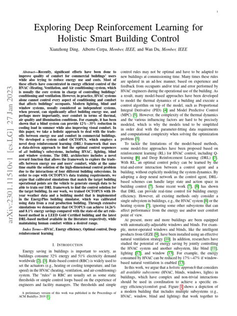 Exploring Deep Reinforcement Learning For Holistic Smart Building