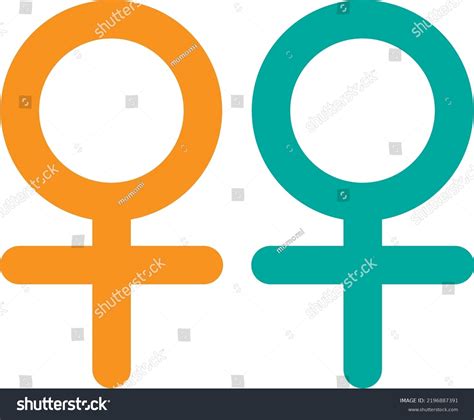 Gender Mark Two Female Symbols Row Stock Vector Royalty Free 2196887391 Shutterstock