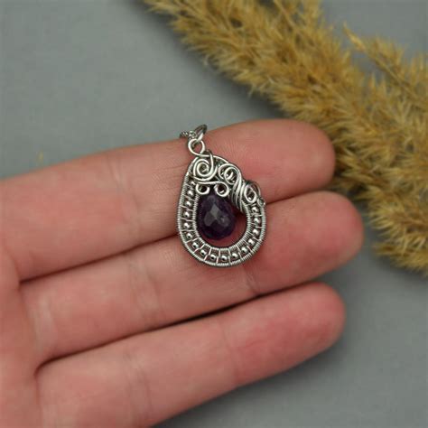 Wisiorek Ametyst Wire Wrapping Unikatowy Wisiory Bi Uteria W Arsneo