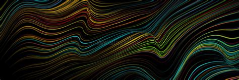 Colorful Liquid Wavy Lines Abstract Pattern Design Stock Illustration