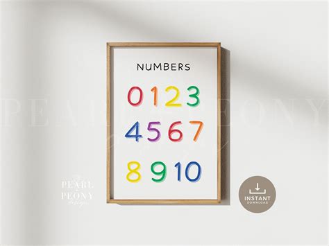 Printable Preschool Learning Numbers 1 10 Poster Homeschool Etsy