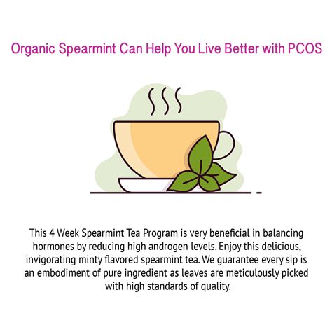 Pcos Organic Spearmint Herbal Tea Supplement For Women Hormonal Balance