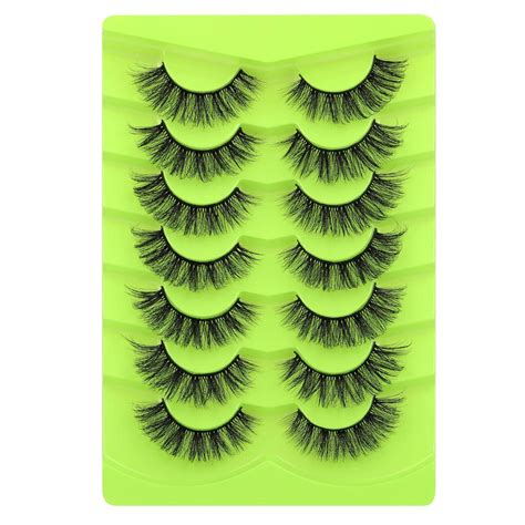 Cat Eye Mink Lashes Fluffy Wispy Natural False Eyelashes 18mm Long