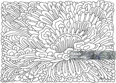 추상 파 배경입니다 흑인과 백인 낙서 벡터 일러스트입니다 성인과 더 오래 된 아이 들을 위한 색칠 공부 책입니다 착 색
