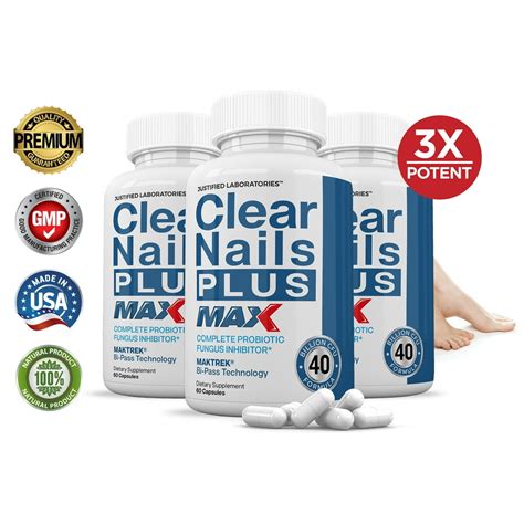 3 Pack Clear Nails Plus Max 40 Billion Probiotic Cfu Toenail Finger