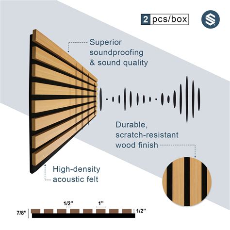 Natural Oak Acoustic Wall Panels Soundproof Slat Wood Cladding Siding