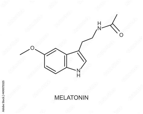 Melatonin Molecular Structure Hormone Used For Jet Lag Insomnia
