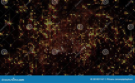 Halftone Dots Abstract Digital Technology Animated Yellow Orange Light