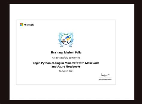 Siva Naga Lakshmi Palla On Linkedin Pythoncoding Certificate