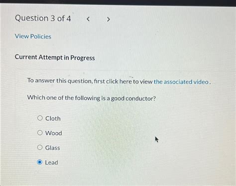 Solved Question 3 ﻿of 4view Policiescurrent Attempt In