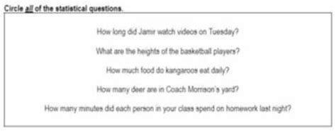 Mean Median Mode Histograms Line Plots Statistical Questions Assessment