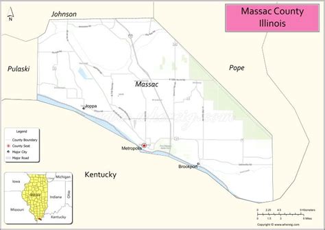 Map Of Massac County Illinois Where Is Located Cities Population