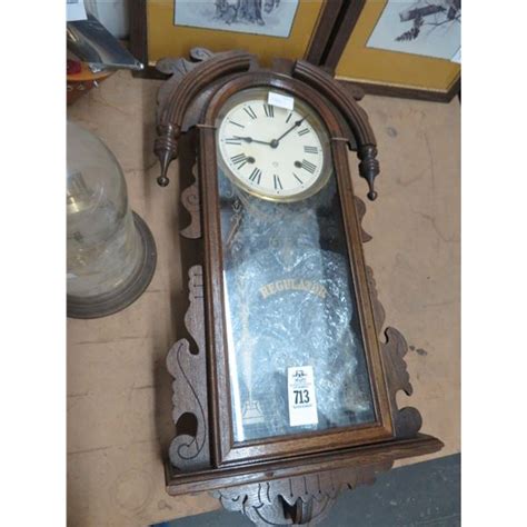 Ansonia Regulator Carved Pendulum Wall Clock