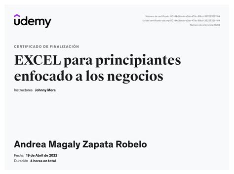 Andrea Zapata On Linkedin Udemy Course Completion Certificate
