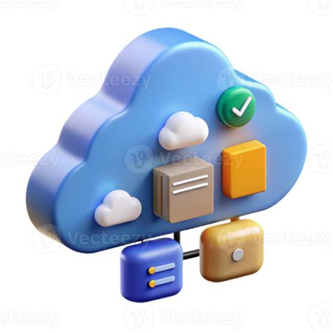 3d Cloud Computing Illustration Data Storage Network 55388031 Png
