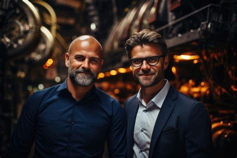 Premium AI Image Portrait Of Businessman And Engineers In The Factory