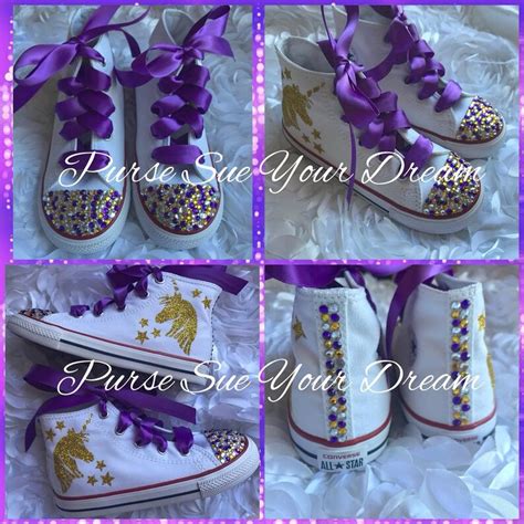 Pastel Unicorn Bling Converse Shoes Unicorn Birthday Party Etsy