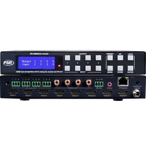 4x4 Hdmi 4k Matrix Switcher With Audio Out Fsr Inc