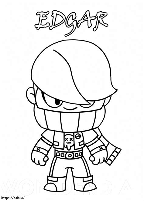 Edgar In Brawl Stars Coloring Page