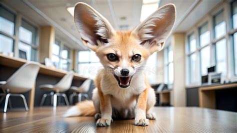 Fennec Fox Angry Office Stock Illustration Illustration Of Vector