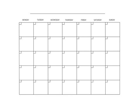 Printable Blank Monthly Calendar Easy Printable Templates