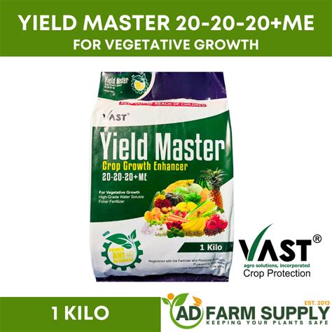 Vast Yield Master 20 20 20 Me Foliar Fertilizer For Vegetative Growth Shopee Philippines