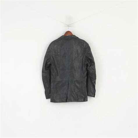 Gazzarrini Gazzarrini Uomo Men 52 M Jacket Black Leather Italy 0579