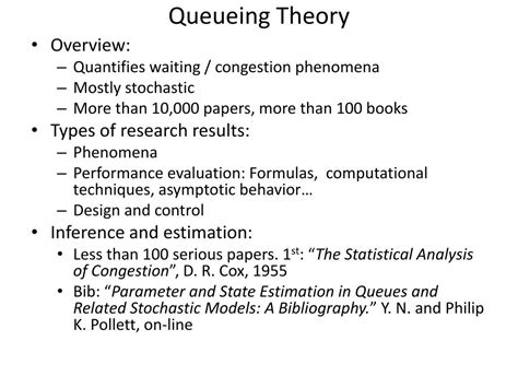 ppt parameter estimation problems in queueing and related stochastic