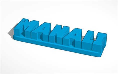 3d Design Hard Font Manali Tinkercad