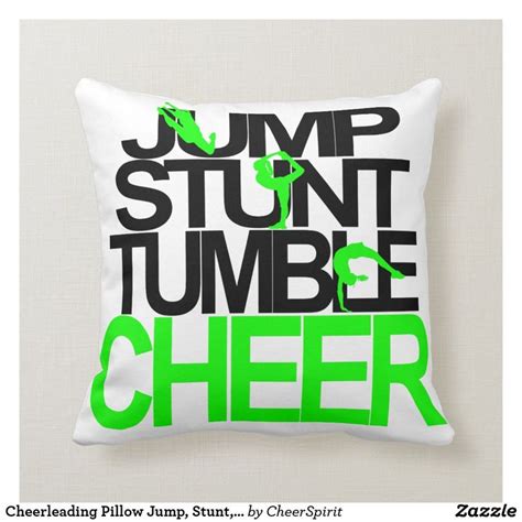Cheerleading Pillow Jump Stunt Tumble Cheer Zazzle Personalized