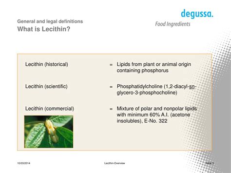Ppt Lecithins Products Applications Markets Powerpoint