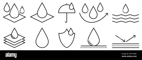 Waterproof Line Icons Vector Illustration Isolated On White Background Stock Vector Image And Art