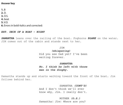 Movie Script Format