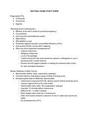 OB FINAL EXAM Pdf OB FINAL EXAM STUDY GUIDE Reportable STIs Chlamydia Gonorrhea Syphilis