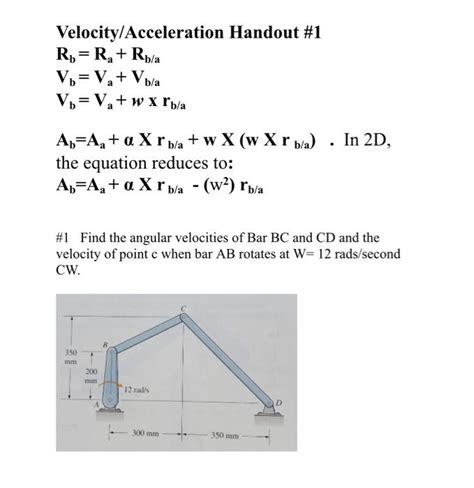 Solved Velocity Acceleration Handout Rb R Rb A Chegg