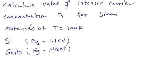 Solved Calculate Value Of Intrinsic Carrier Concentration Ni Chegg