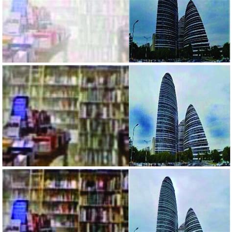 visual results with fog dataset from left clear image dehazed image