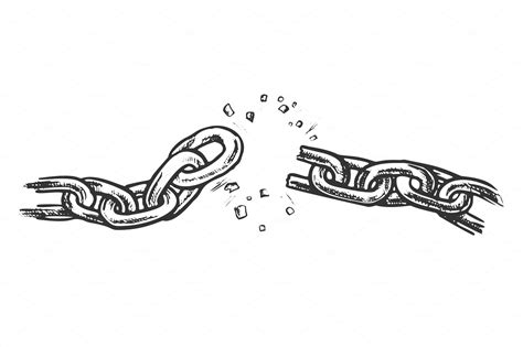 Broken Metallic Chain Freedom Object Illustrations ~ Creative Market