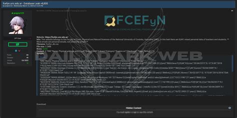 Threat Actor Allegedly Leaks Database Of Faculty Of Exact Physical And Natural Sciences Of The