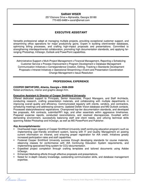 Resume Examples 2024 Executive Assistant Position Robyn Christye